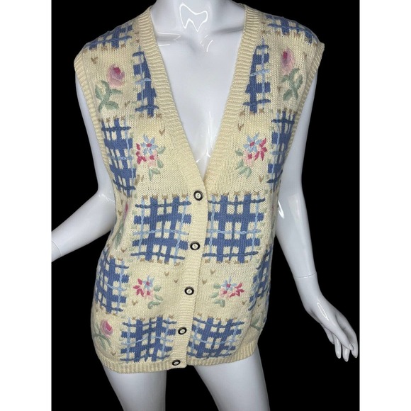 Vintage | Sweaters | Vintage Koret Francisca Sweater Vest Womens Sz L ...